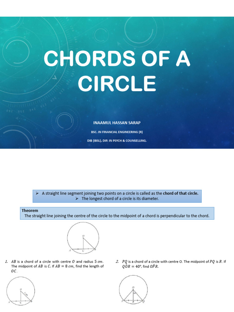 Chords of a Circle | PDF