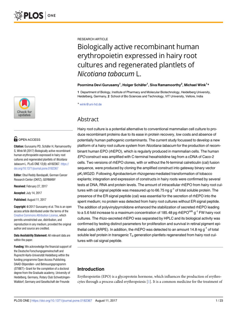 Poornima Devi Gurusamy - Biologically Active Recombinant Human ...