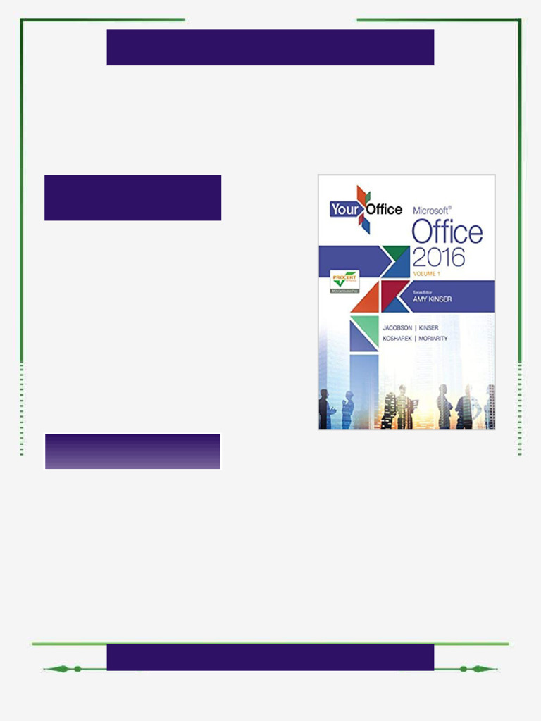 (Original PDF) Your Office Microsoft Office 2016 Volume 1 (Your Office for Office 2016 Series ...