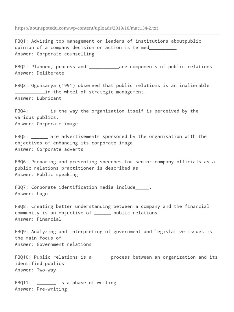 MAC 134 Past Question | PDF