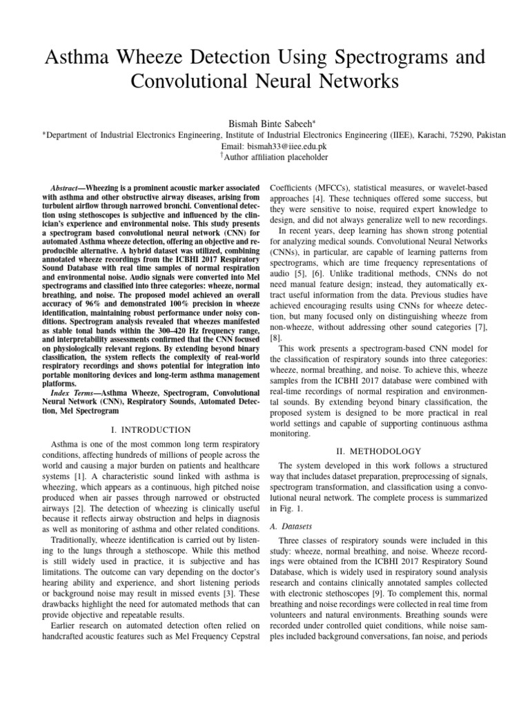 Automated Asthma Wheeze Detection CNN | PDF | Accuracy And Precision ...