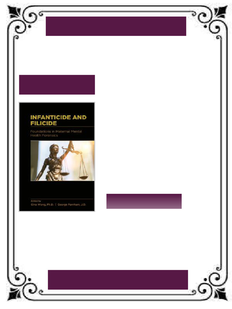 Infanticide and Filicide Foundations in Maternal Mental Health ...