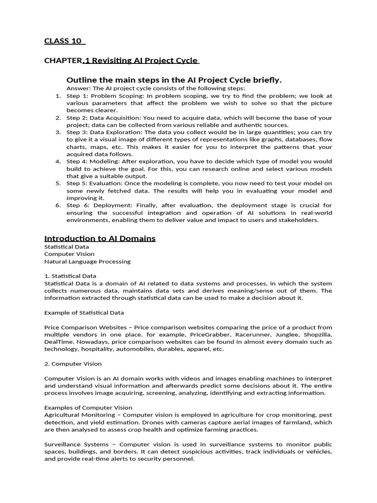 AI Project Cycle and Ethical Frameworks | PDF