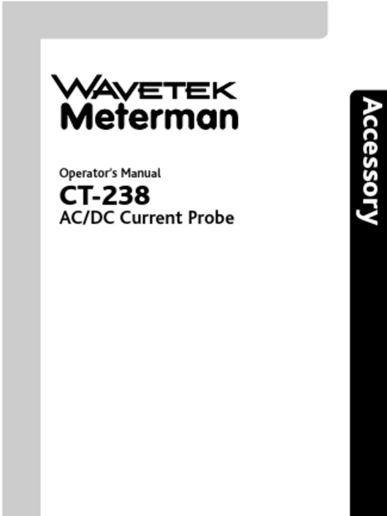 Wavetek Meterman Ac Dc Current Probe Operators Manual | PDF | Power ...