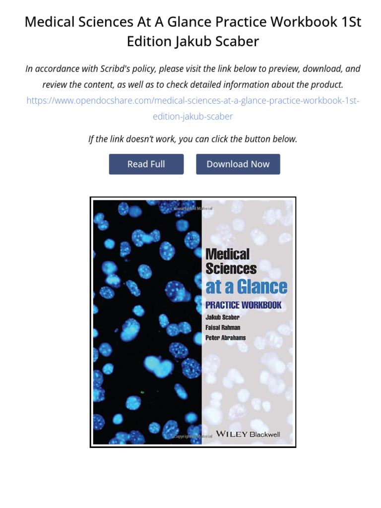Medical Sciences at a Glance Practice Workbook 1st Edition Jakub Scaber ...