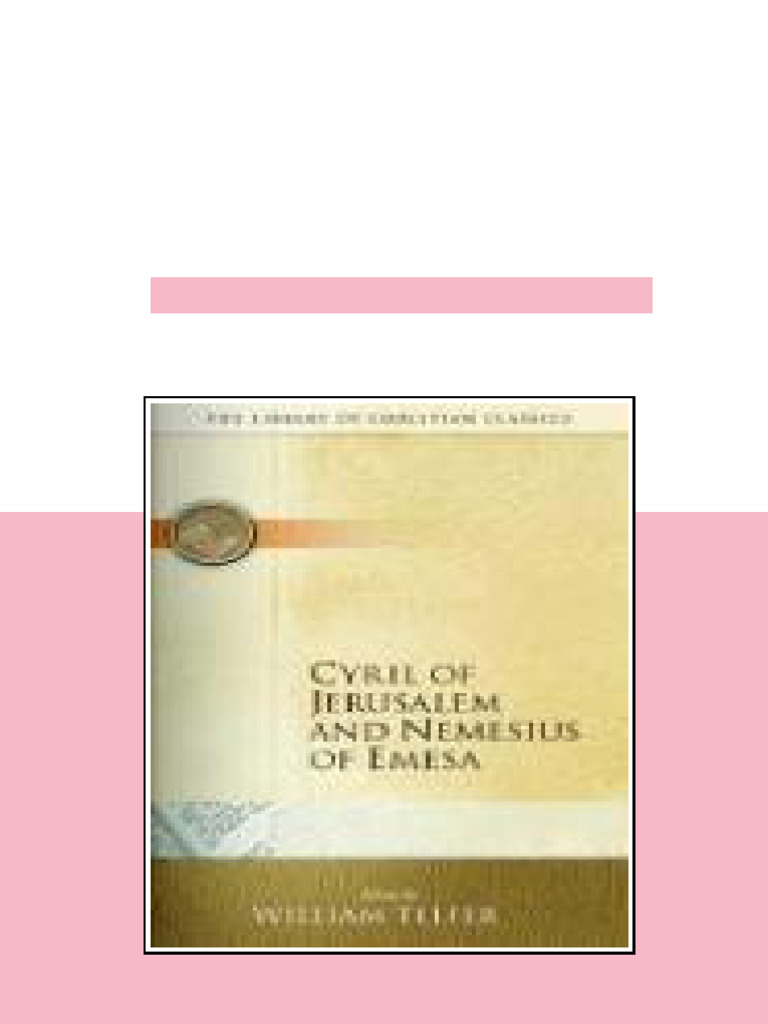 (Ebook) Cyril of Jerusalem and Nemesius of Emesa by William Telfer ISBN ...