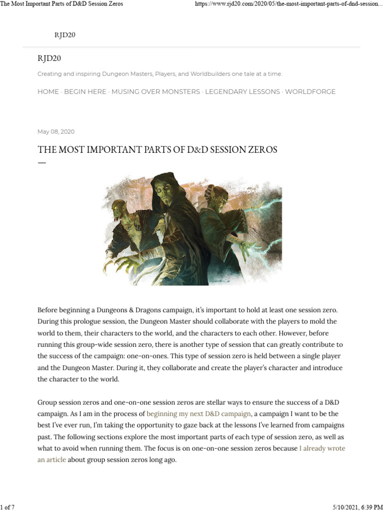 Essential Guide to D&D Session Zeros | PDF | Dungeons & Dragons