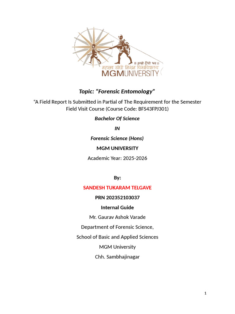 Field Project Forensic Entomology[1] | PDF | Decomposition | Forensic ...