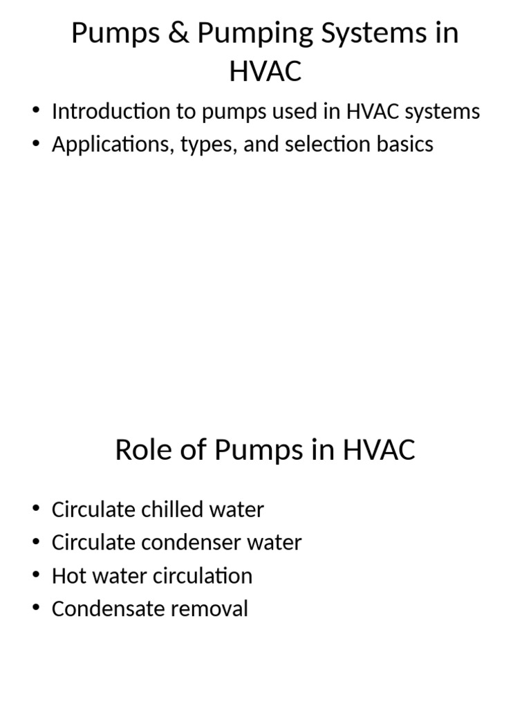 HVAC Pump Types and Selection Guide | PDF