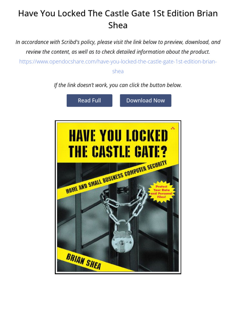 Have You Locked the Castle Gate 1st Edition Brian Shea | PDF | Security ...