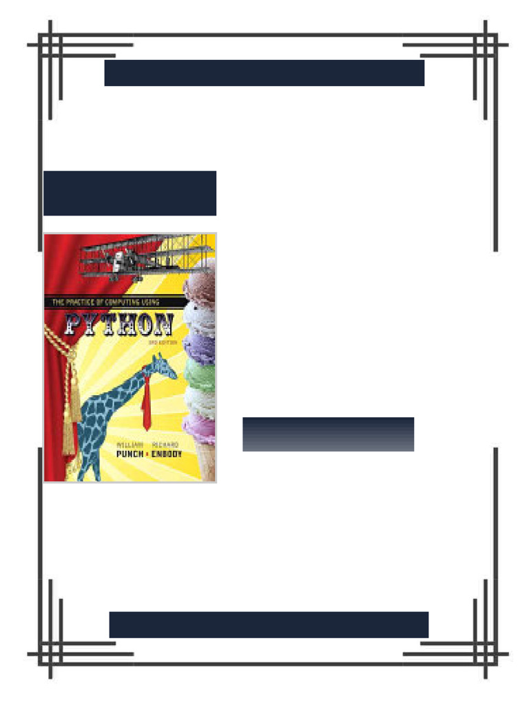 The Practice of Computing Using Python 3rd Edition William F Punch ...