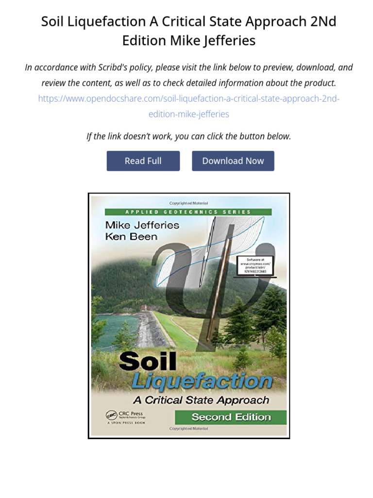 Soil Liquefaction A Critical State Approach 2nd Edition Mike Jefferies ...
