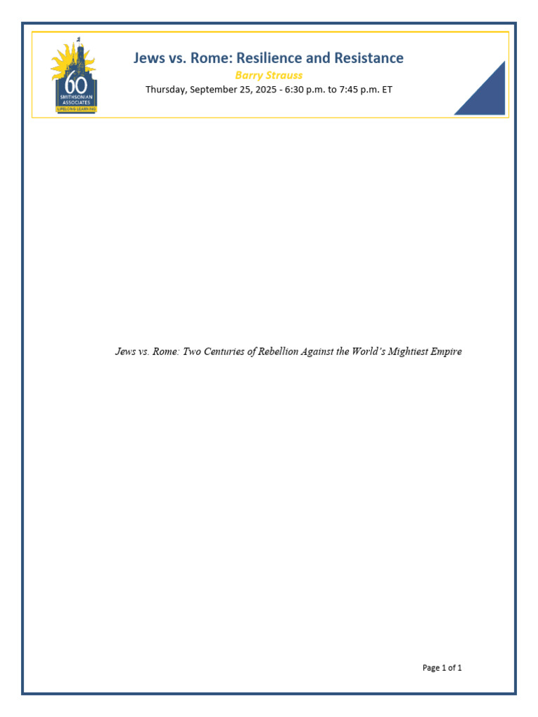 9 25 25 Jews vs Rome Handout | PDF