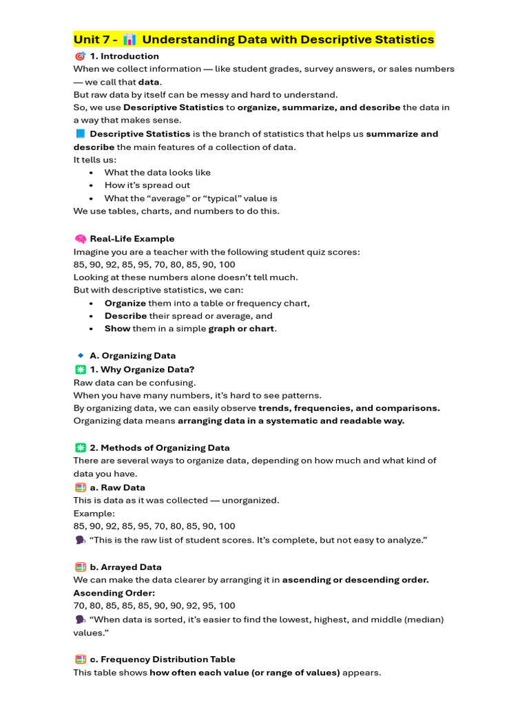 Unit 7 Understanding Data With Descriptive Statistics | PDF | Skewness ...