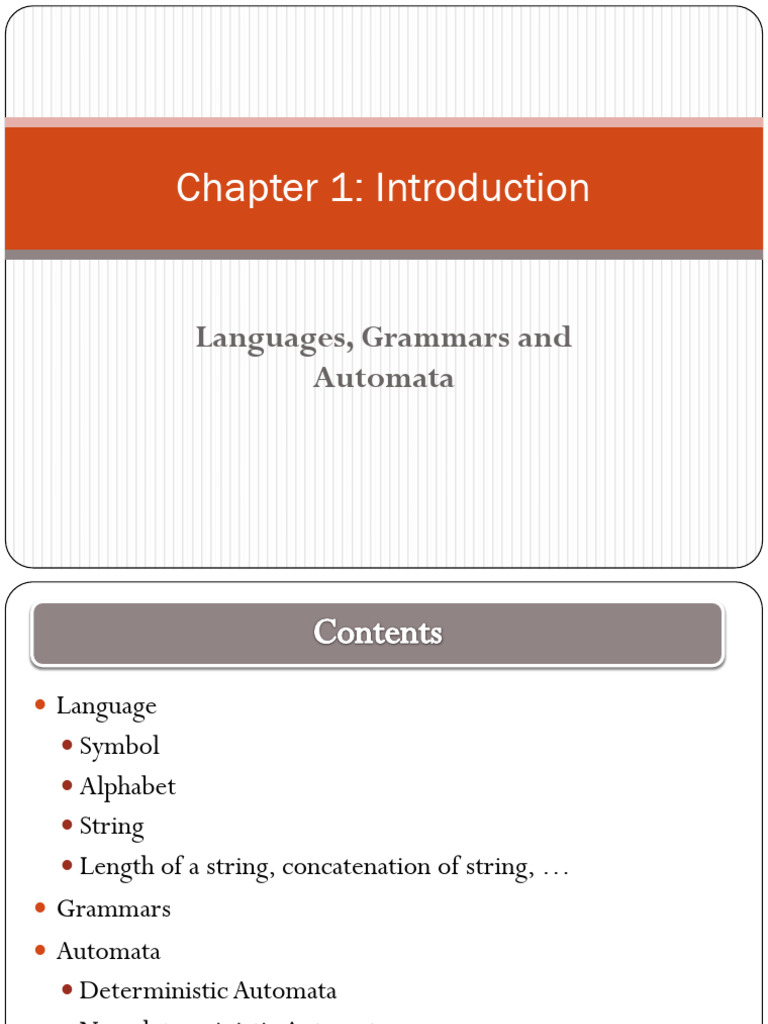 Lecture 1 - Chapter 1 | PDF | Automata Theory | String (Computer Science)