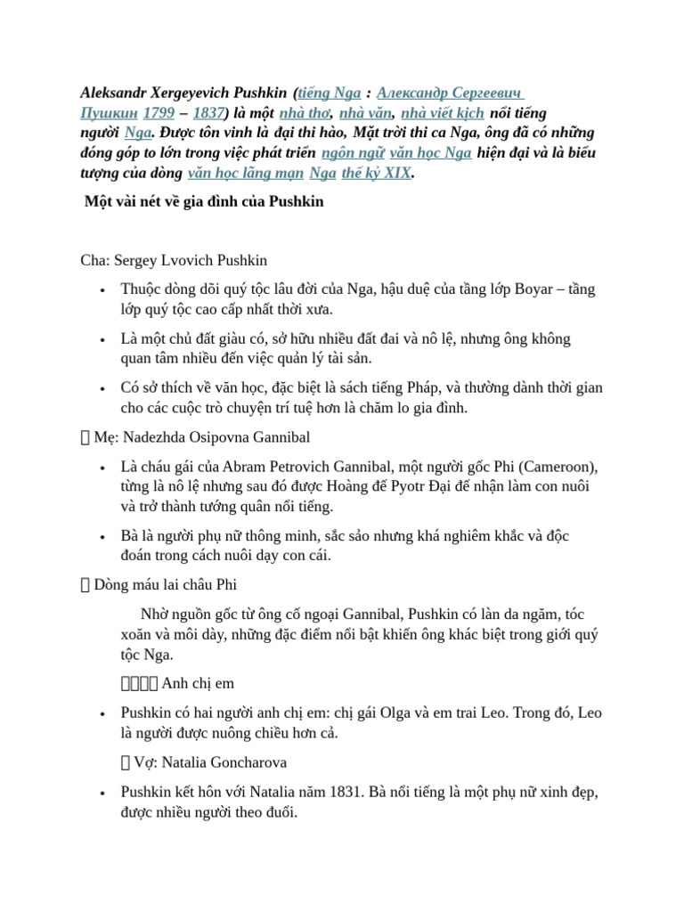 Aleksandr Xergeyevich Pushkin | PDF