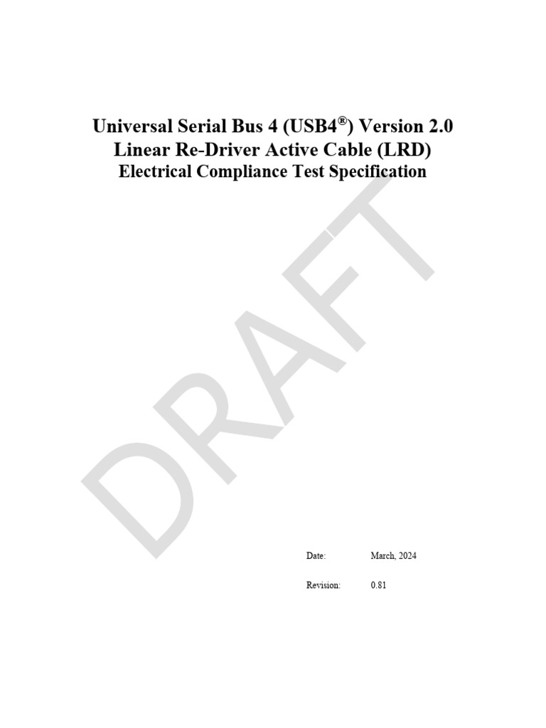 Electrical Compliance Test Specification Linear Re Driver Active Cable ...