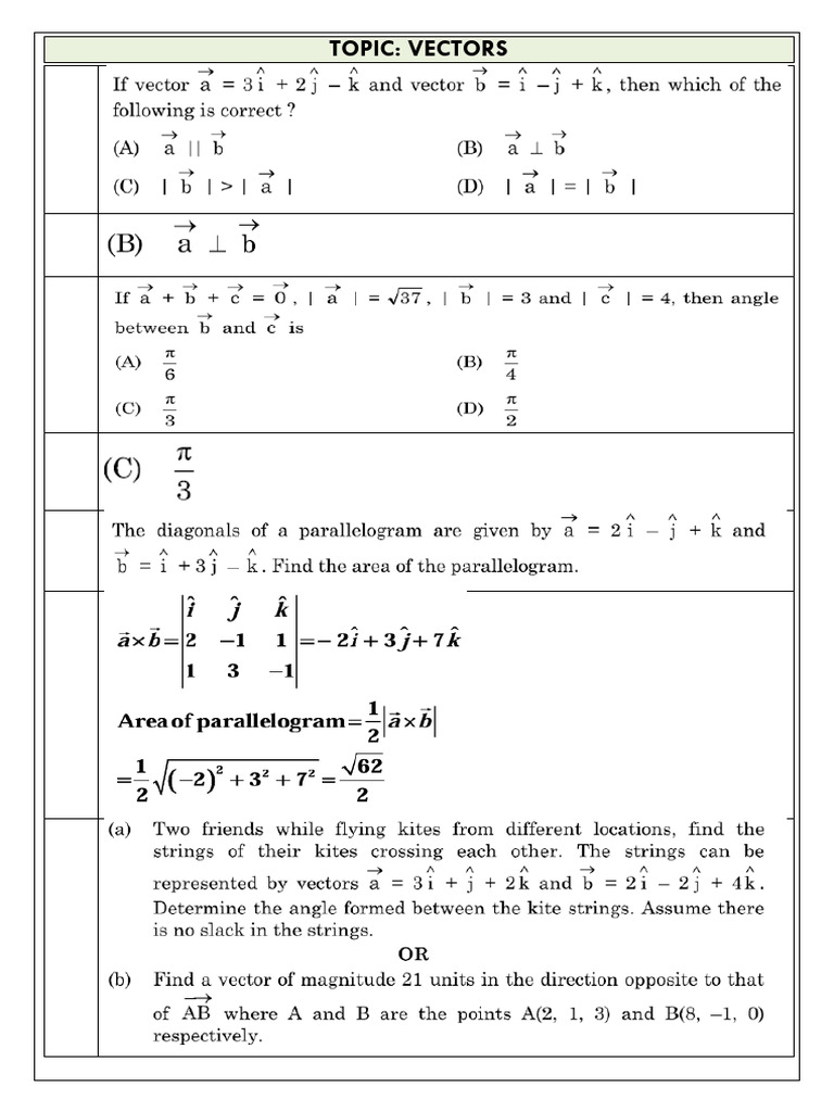 Maths Chapter Wise Competency Based Question | PDF | Matrix Theory ...
