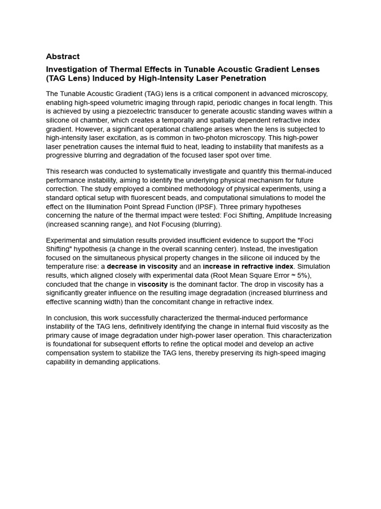 Research Abstract: Tag | PDF | Microscopy | Optics