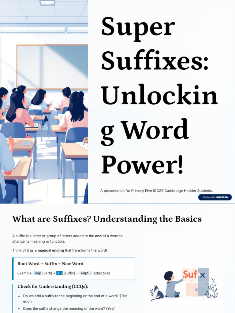 Mastering Suffixes for Vocabulary Growth | PDF | Word | Adjective