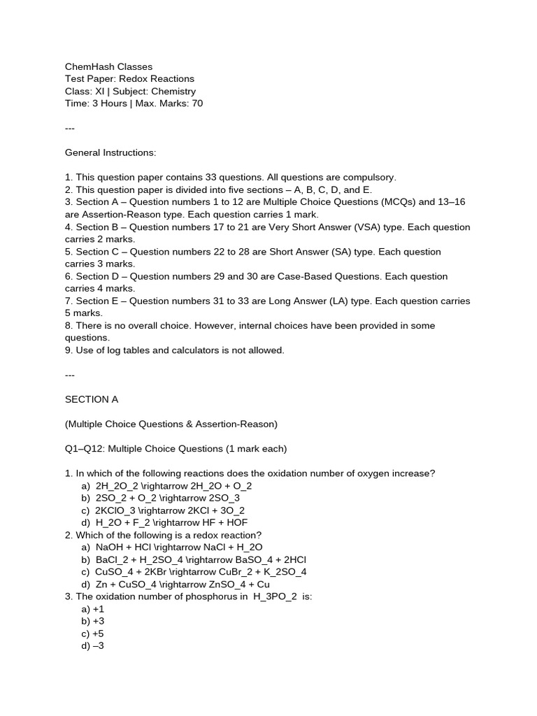 Redox | PDF | Redox | Chemical Reactions