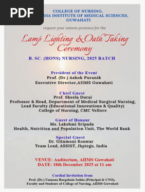 Lamp Lighting Ceremony Invitation Card