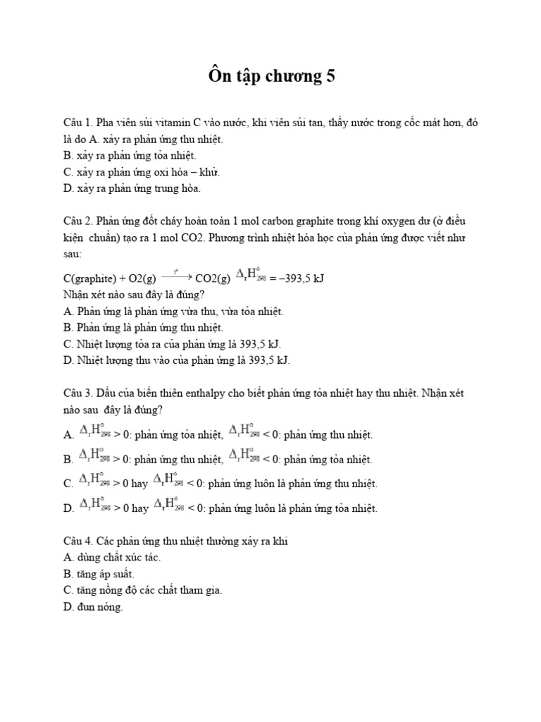 Bài tập chương 5 NLHH | PDF