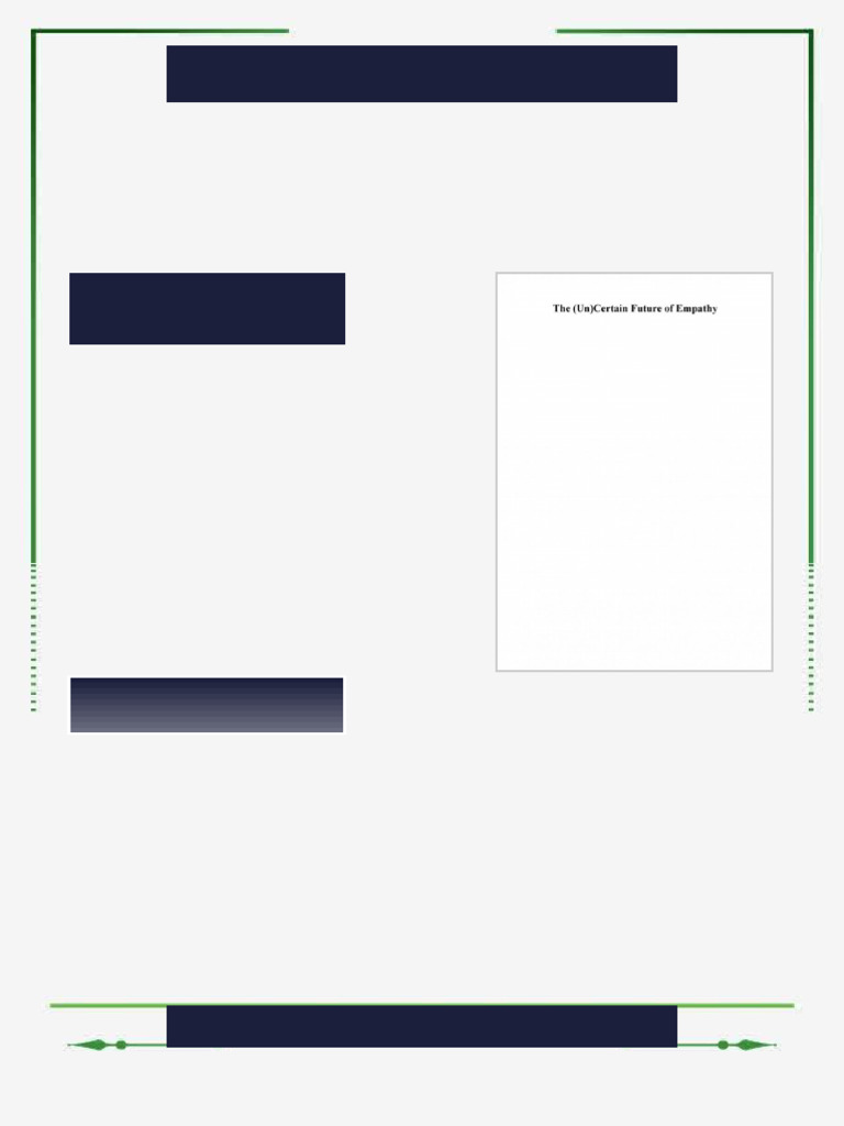 The un Certain Future of Empathy in Posthumanism Cyberculture and ...