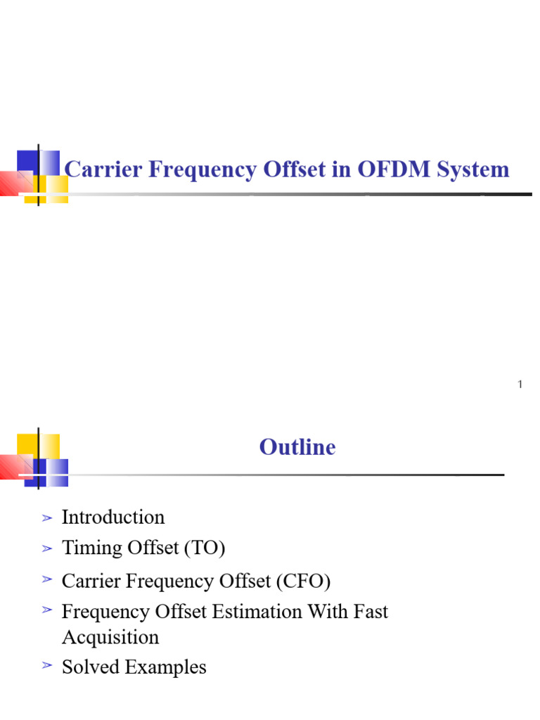 Carrier Frequency Offset in OFDM System | PDF | Orthogonal Frequency ...