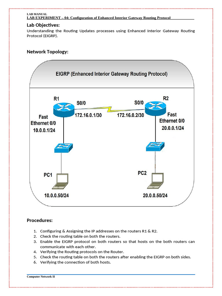 EIGRP Lab Manual | PDF | Routing | Data Transmission