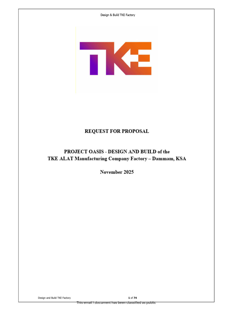 RFP - Design and Build TKE ALAT Factory - Rev03 | PDF | Government ...