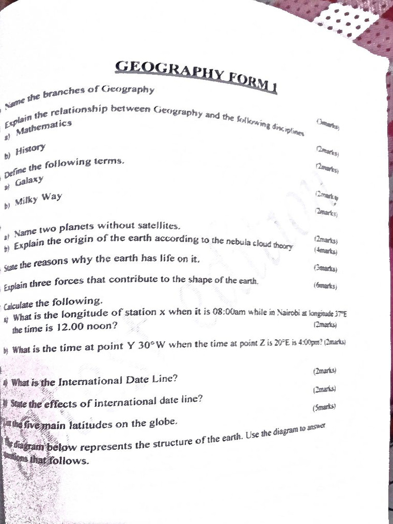Geography Revision Form 1 | PDF
