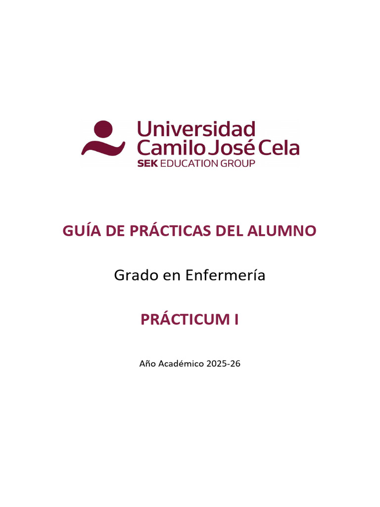 Guía Del Alumno Practicum i 25-26 (1) | PDF | Hospital | Enfermería