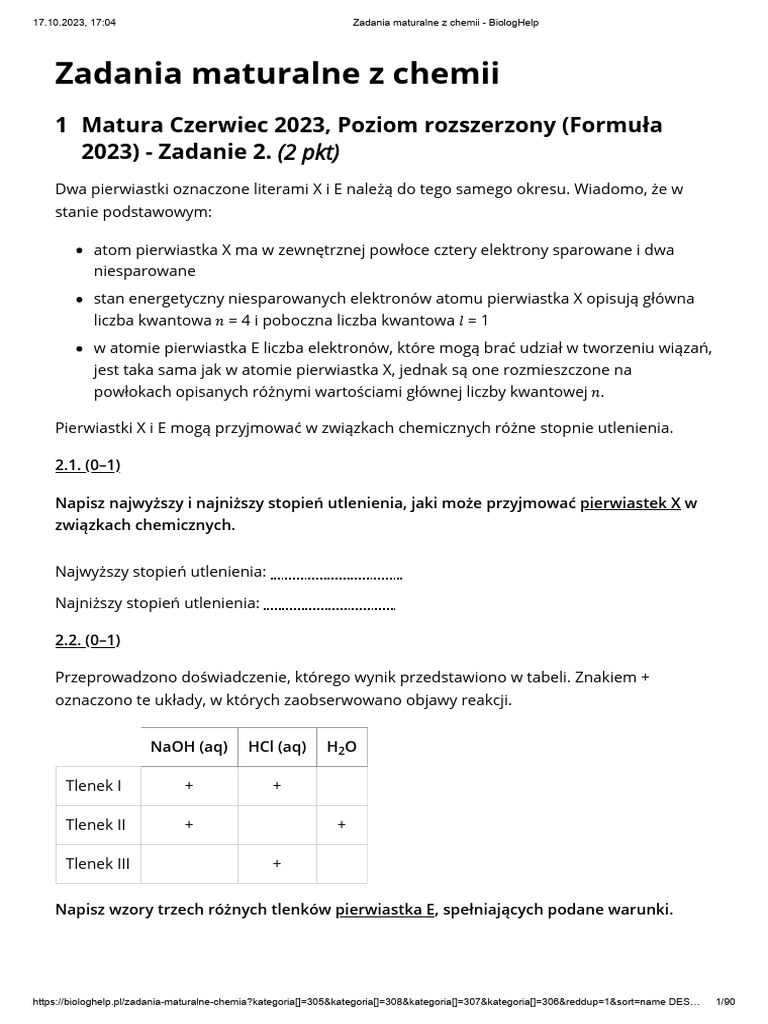 redox całe maturalne | PDF