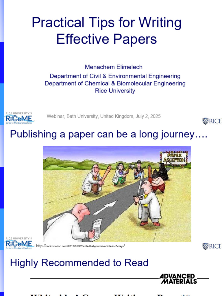 Practical Tips for Writing Effective Papers | PDF | Membrane | Abstract ...