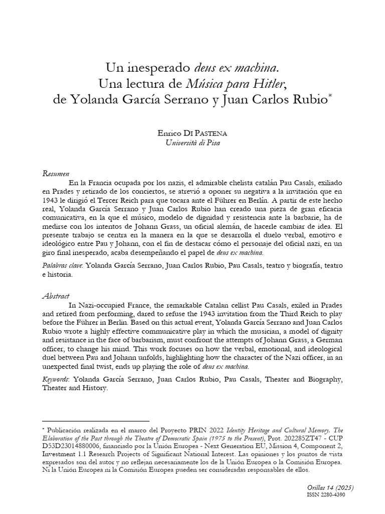 DI PASTENA Deus ex machina Orillas 2025 | PDF | Johann Sebastian Bach ...