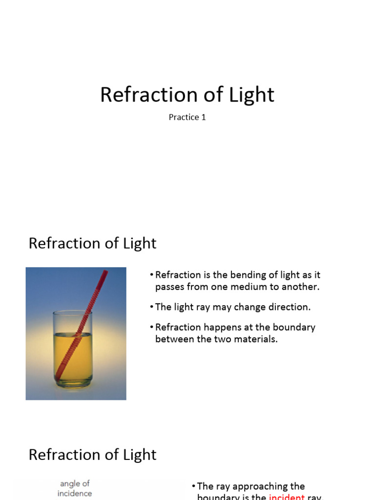5_LightRefraction | PDF | Refraction | Light