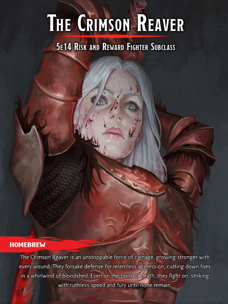 Fighter Subclass - The Crimson Reaver _ GM Binder | PDF