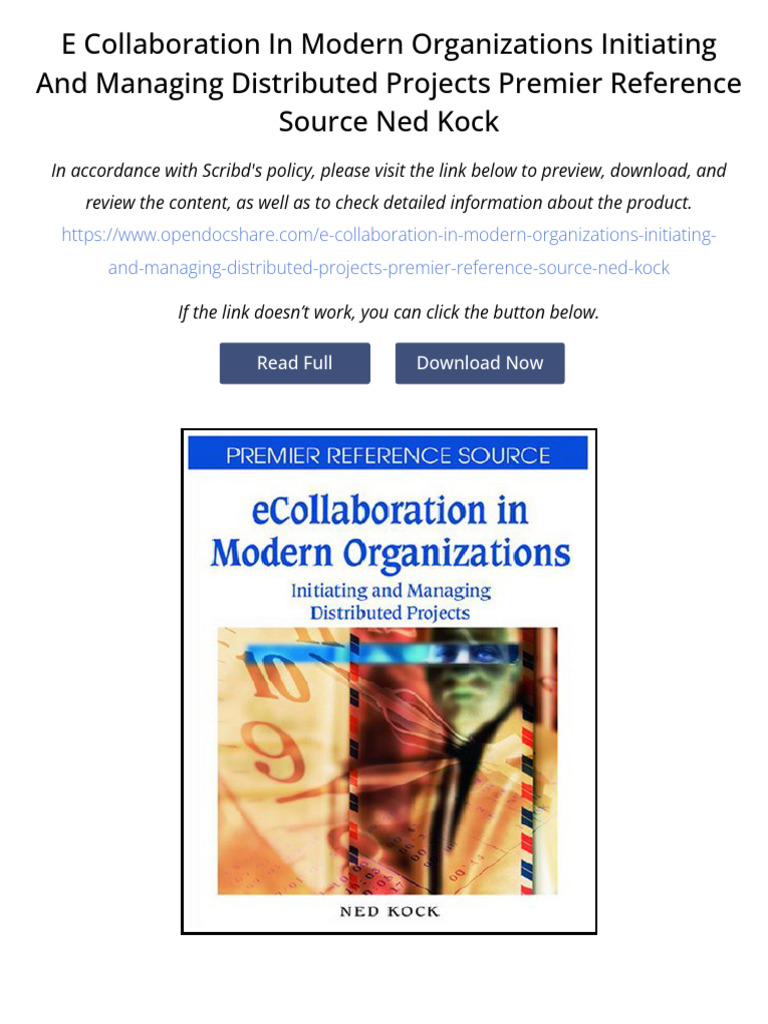 E collaboration in Modern Organizations Initiating and Managing ...