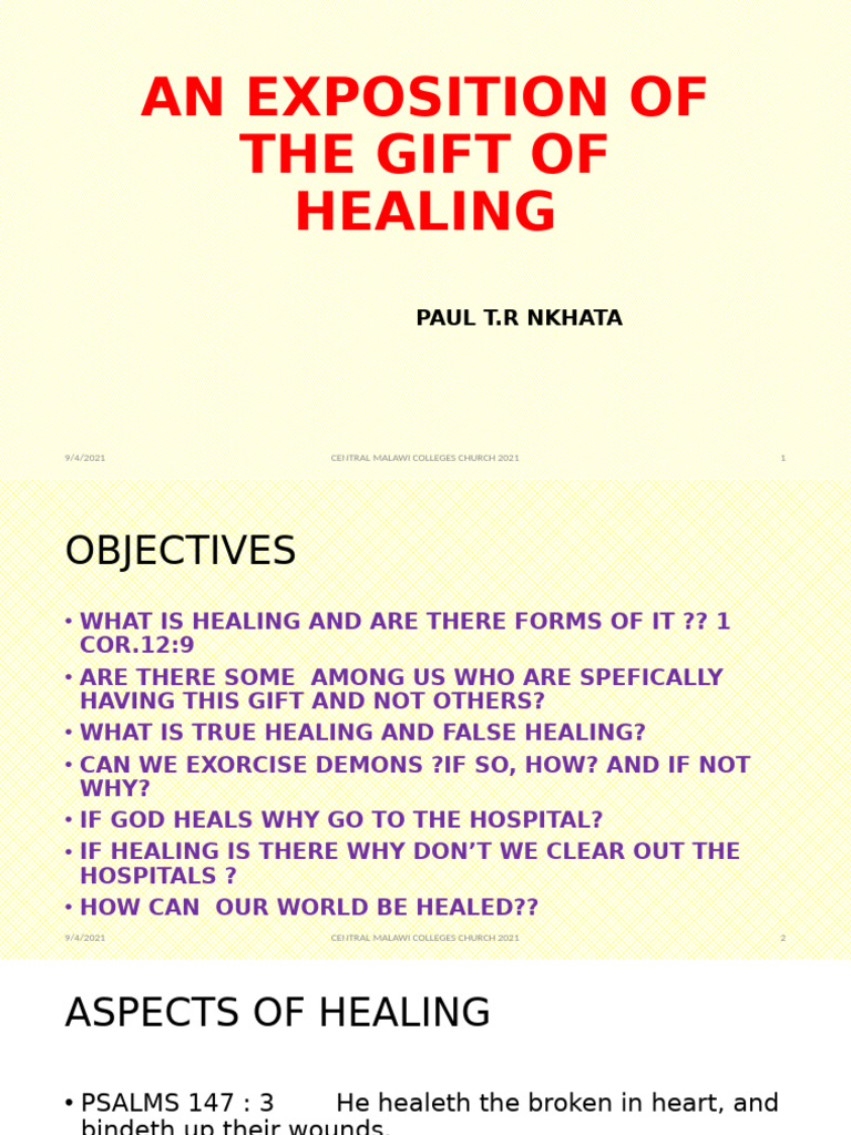 Understanding the Gift of Healing | PDF | Anointing | Jesus
