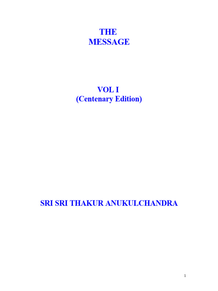 The Message 1 | PDF | Love | Light