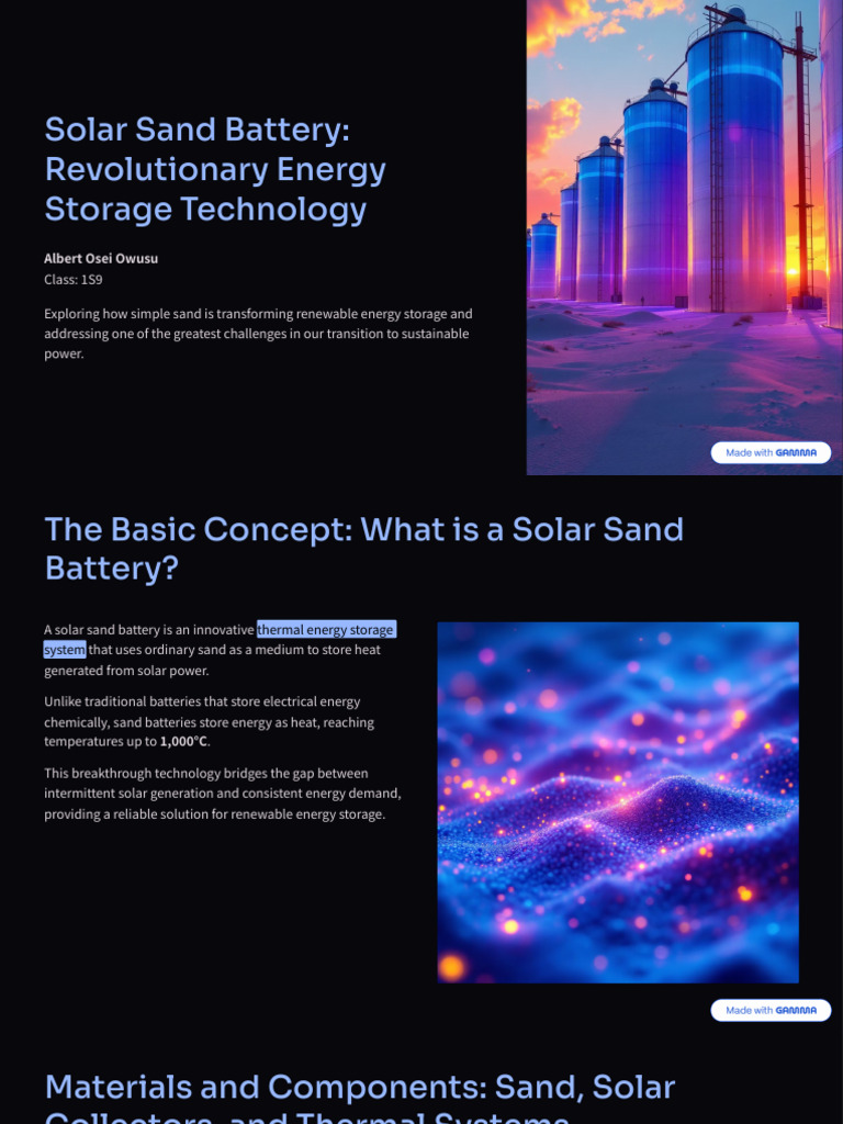 Solar Sand Battery: Innovative Energy Storage | PDF | Energy Storage ...