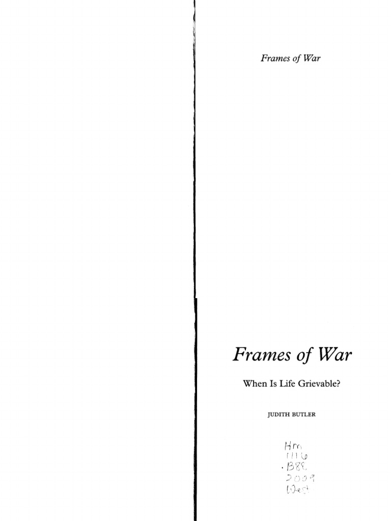 Butler, J., Frames - of - War (Pp. 1-32) | PDF | Ontology