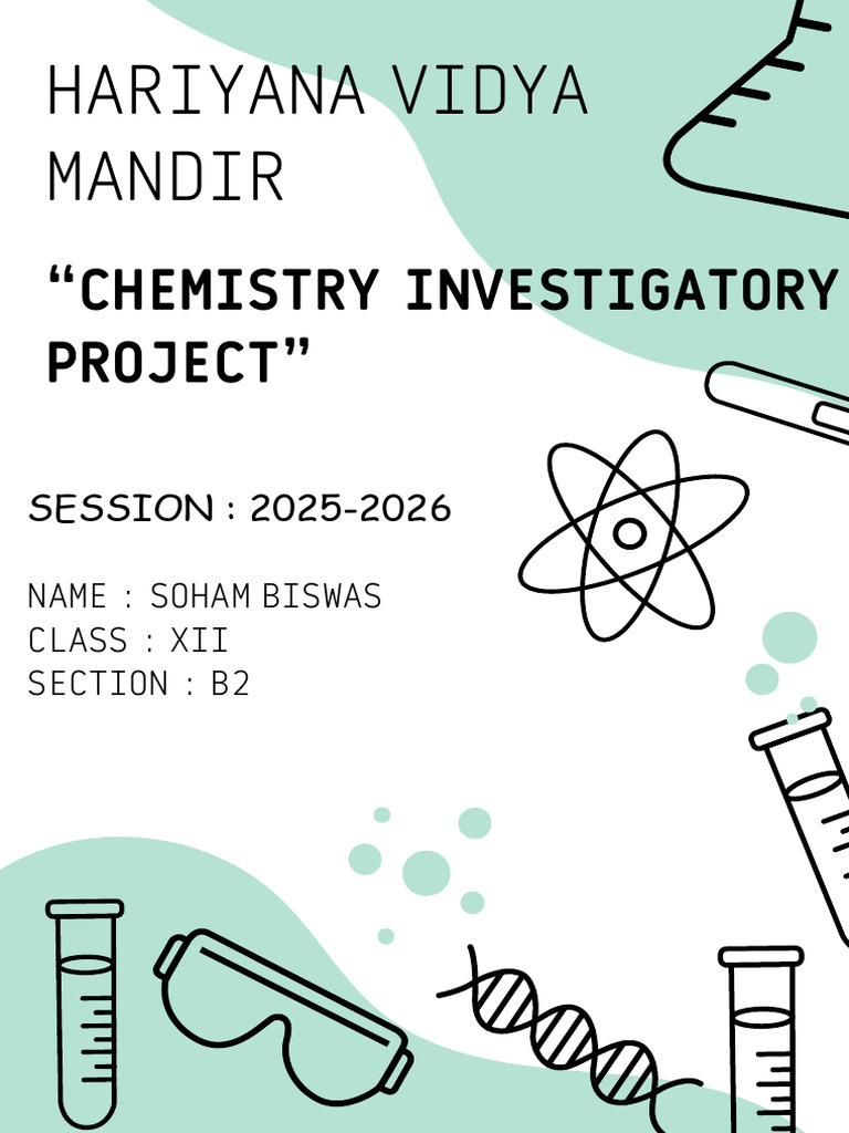 Mint Green Modern Science Lab Cover A4 Document | PDF