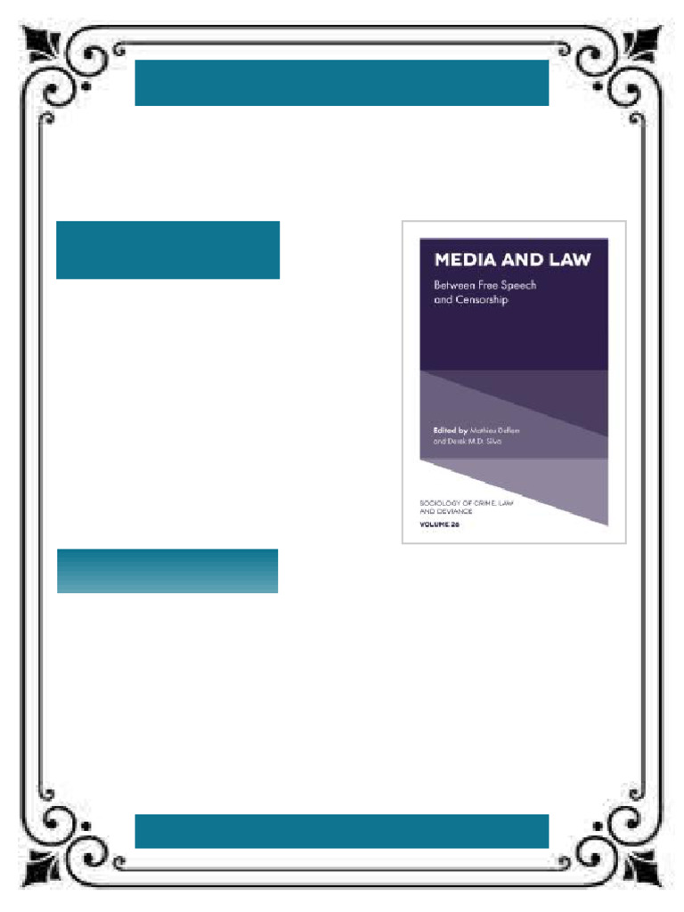 Media and Law Between Free Speech and Censorship 1st Edition Mathieu ...