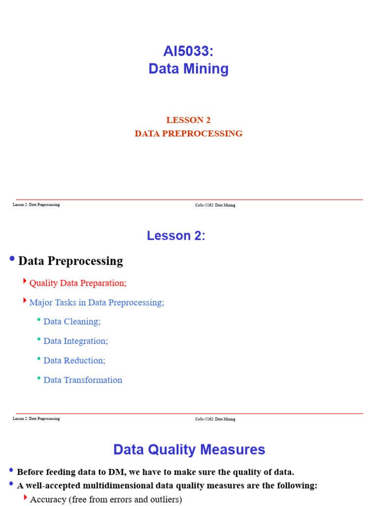 Chapter 02 - Data Preprocessing | PDF | Hierarchy | Data