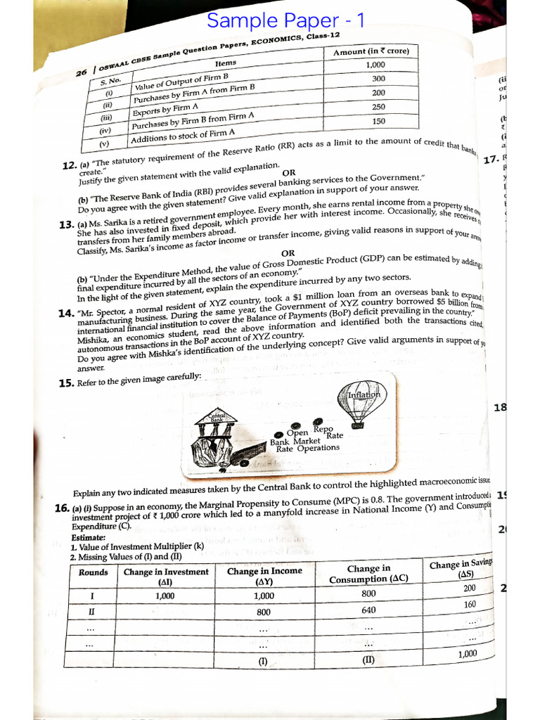 Sample Question Paper - 1 & 2 - 1 | PDF
