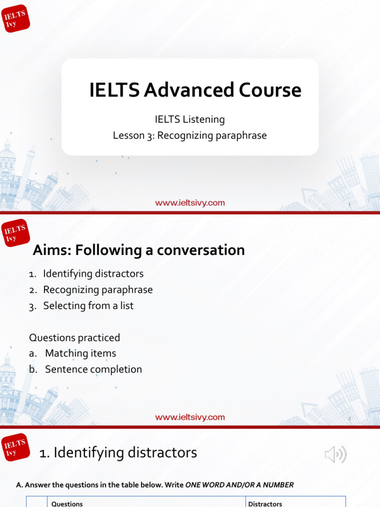 3. HandoutAdvancedlistening3 220624 163057 | PDF