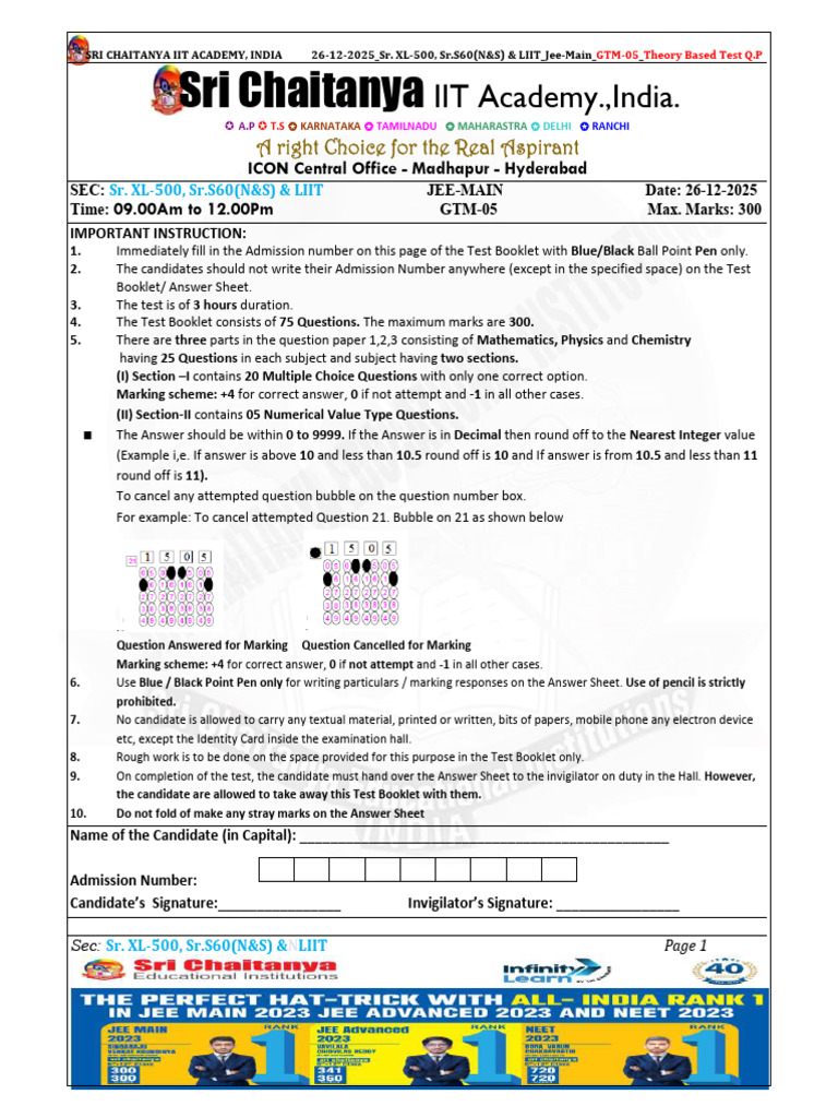 26-12-2025_sr. Xl-500, Sr.s60(n&s) & Liit_jee-main_gtm-05_theory Based ...