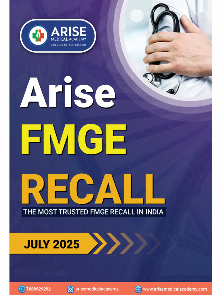 FMGE July 2025 Arise Final Recall1-2 | PDF